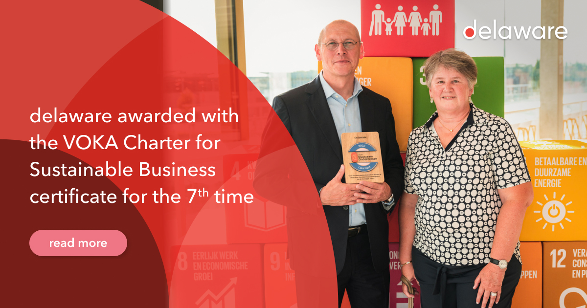 delaware awarded with the VOKA Charter for Sustainable Business certificate for the 7th time ...